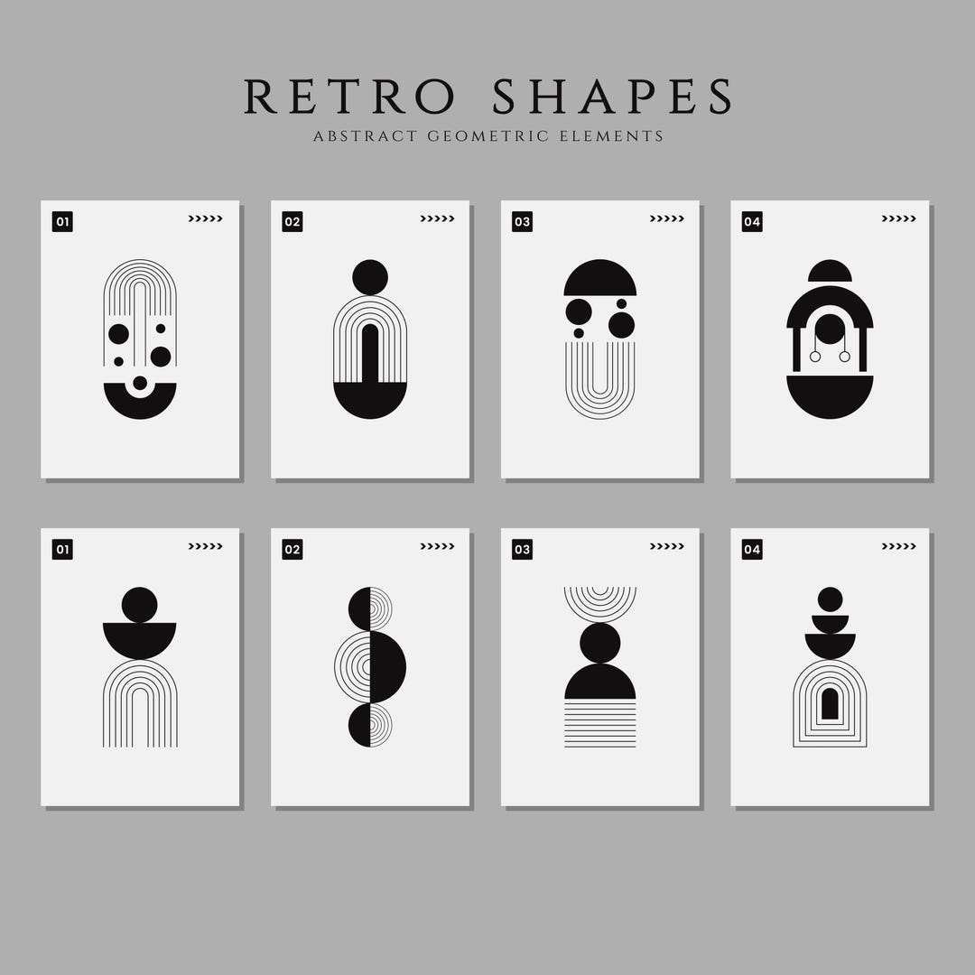 Mid Century Modern Shapes Svg, Retro Shapes Svg, Minimalist Svg Designs ...