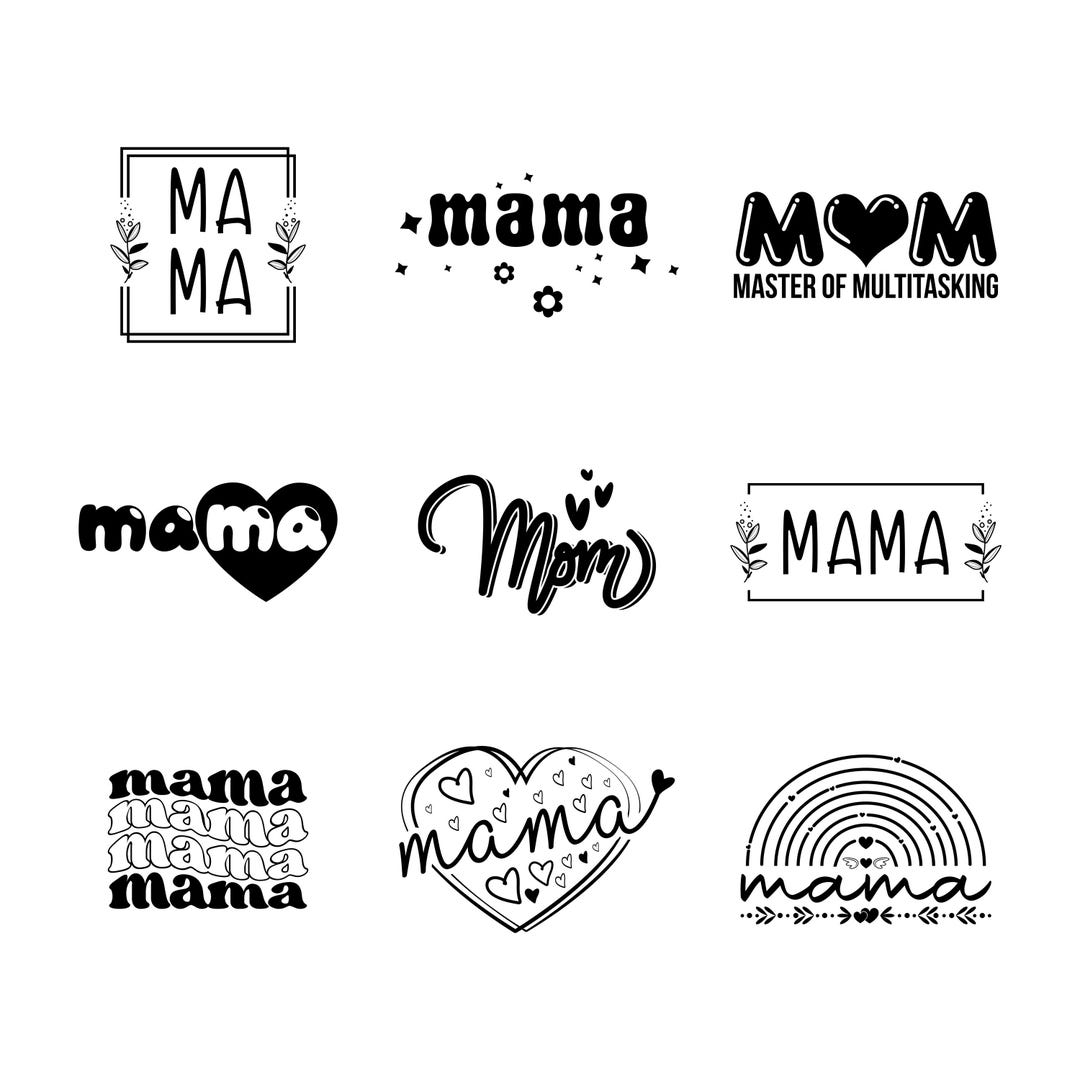 Mama Svg Bundle, Digital Download Mama Png, Set of Mama Svg Cut File ...