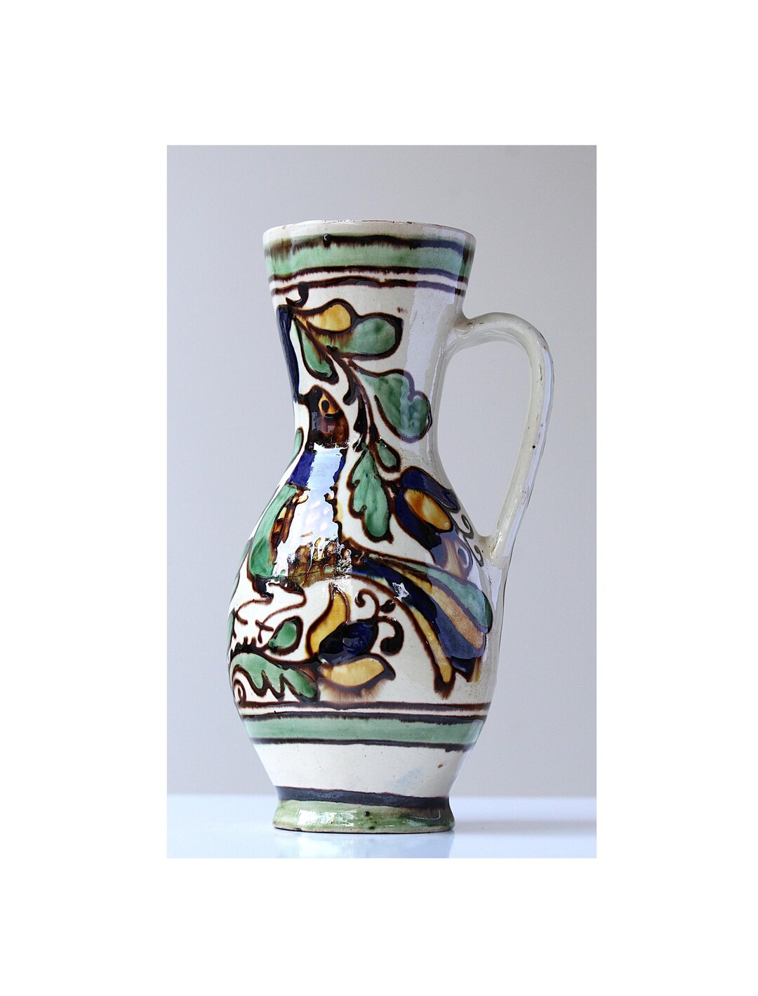 Rustic Vintage Marked Handmade Ceramic Jug From Korond, Transylvania ...