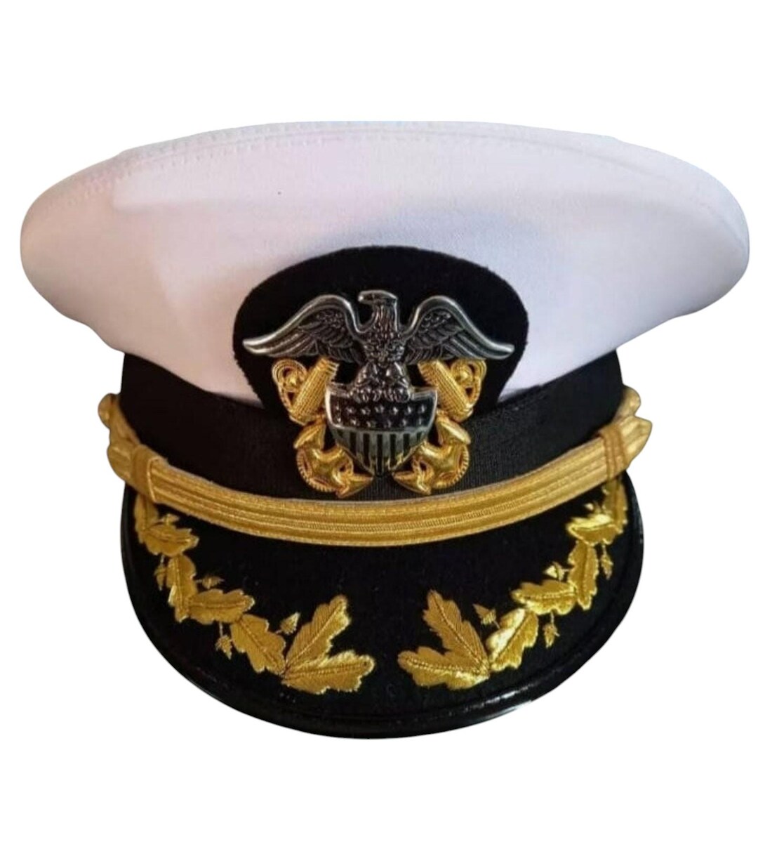 US Navy Officers Visor Cap, US Navy Commander Captain Rank Cap ...