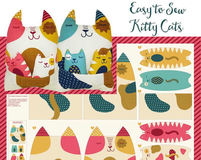 Woof Woof Meow Cat Panel by Stacy Iest Hsu, Moda Doll Panel, DIY ...