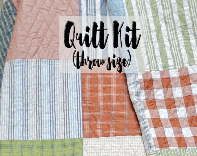 Precut Patchwork Quilt Kit, Easy Quilt Kit, Beginner Quilt Kit, Throw Size Quilt Kit, Twin Size ...