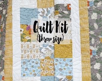 Easy Quilt Kit, Beginner Quilt Kit, Throw Quilt Kit, Patchwork Quilt ...