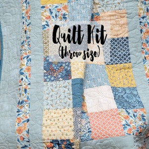 Easy Quilt Kit, Beginner Quilt Kit, Throw Quilt Kit, Patchwork Quilt Kit, Charm Pack Quilt ...