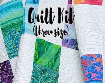Easy Quilt Kit, Beginner Quilt Kit, Throw Quilt Kit, Patchwork Quilt ...