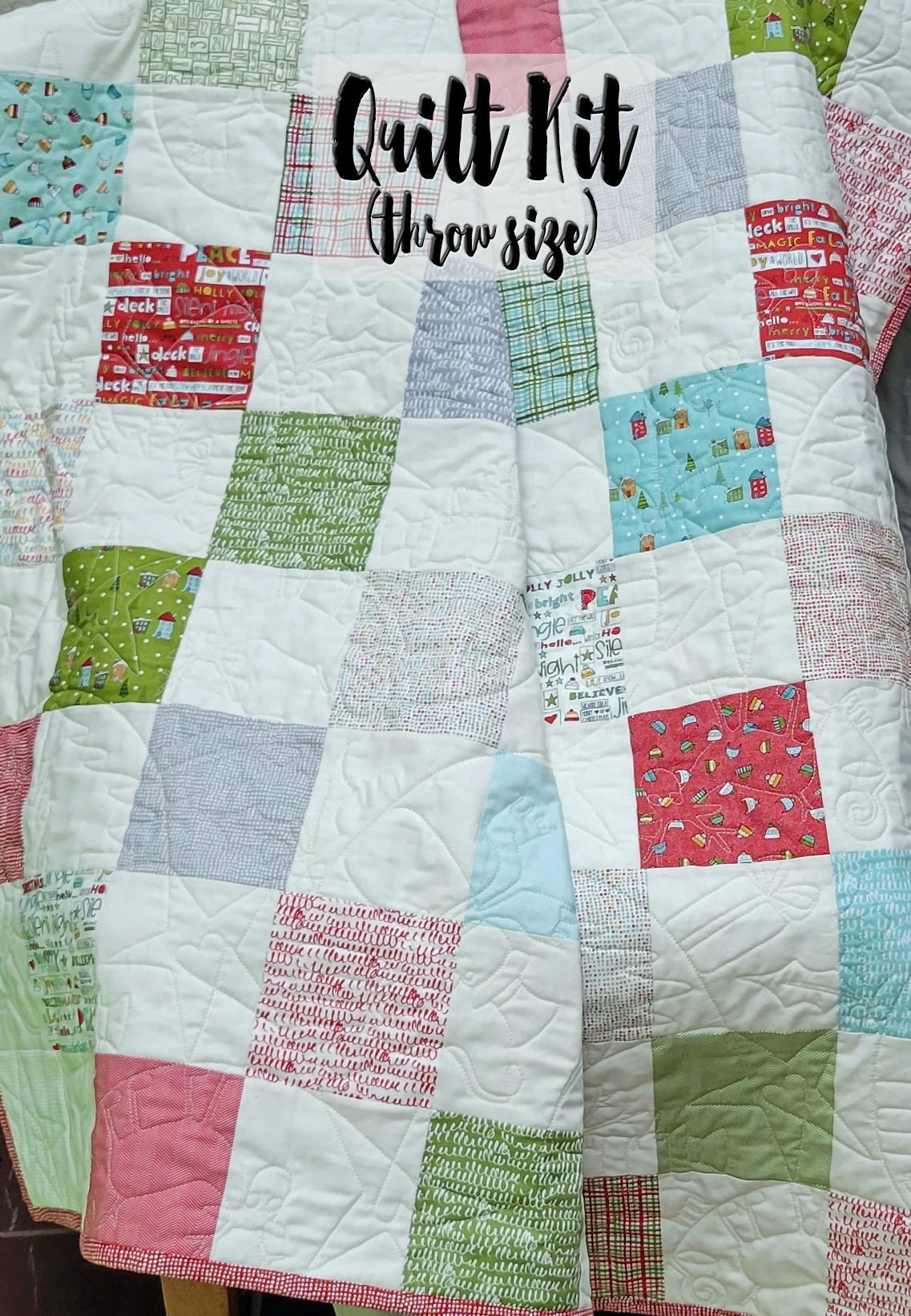 Easy Quilt Kit, Beginner Quilt Kit, Pre Cut Quilt Kit, Charm Pack Quilt ...