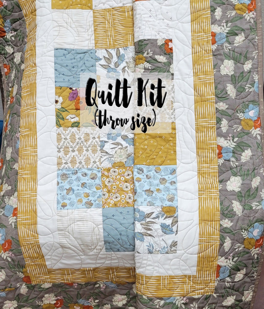 Easy Quilt Kit, Beginner Quilt Kit, Throw Quilt Kit, Patchwork Quilt ...