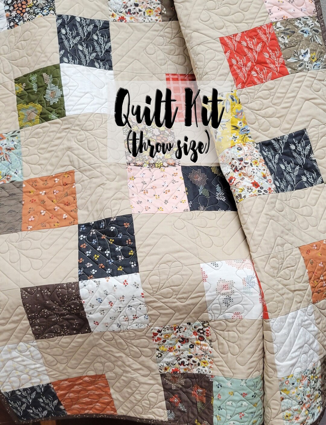 Easy Quilt Kit, Beginner Quilt Kit, Pre Cut Quilt Kit, Charm Pack Quilt ...