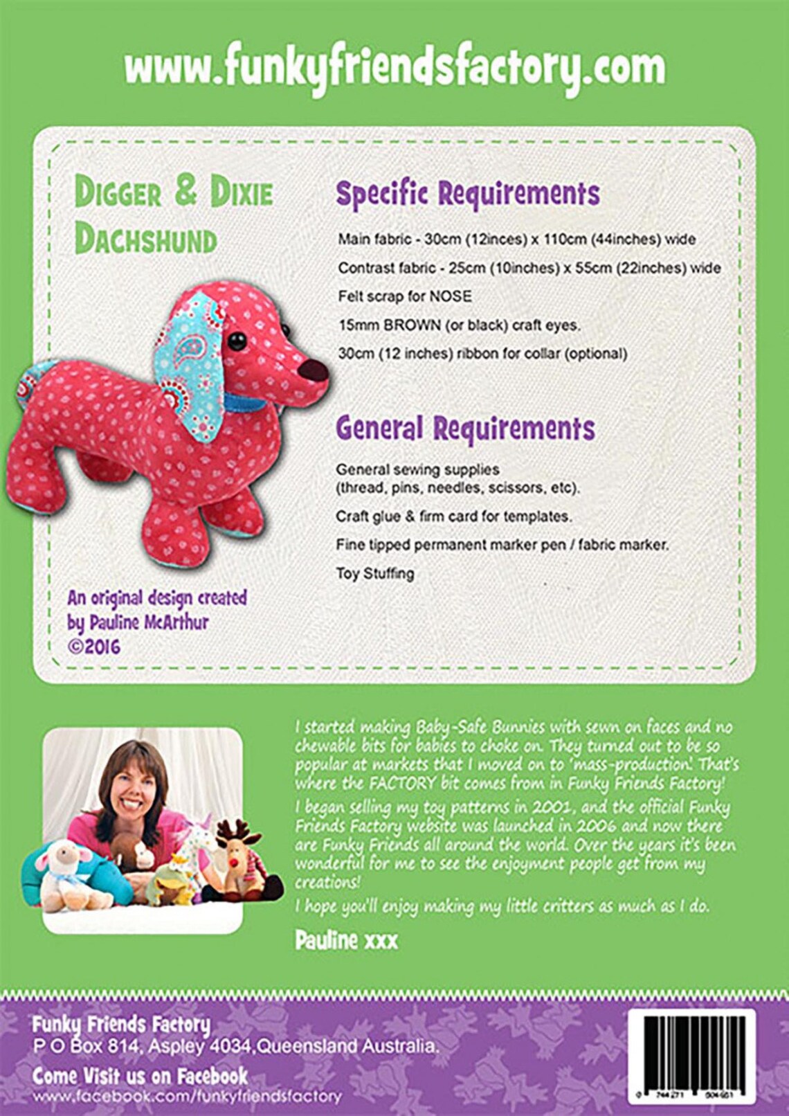 Funky Friends Factory, Stuffed Animal Pattern, Stuffie Pattern, Pauline ...