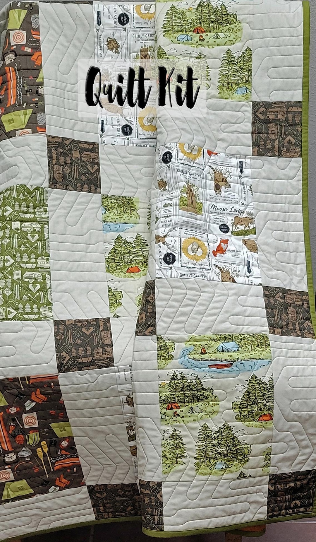 Easy Quilt Kit, Beginner Quilt Kit, Throw Quilt Kit, Camping Quilt Kit ...