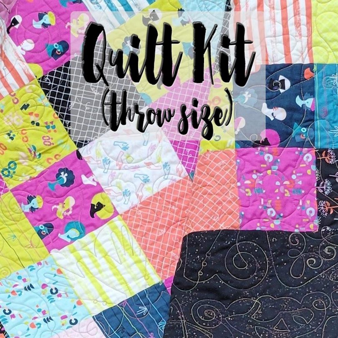 Easy Quilt Kit, Beginner Quilt Kit, Throw Quilt Kit, Charm Pack Quilt ...