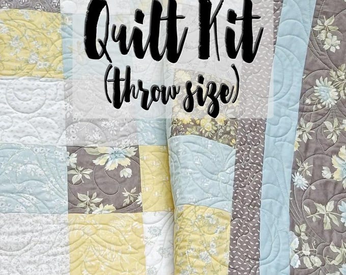 Easy Quilt Kit, Beginner Quilt Kit, Throw Quilt Kit, Patchwork Quilt ...