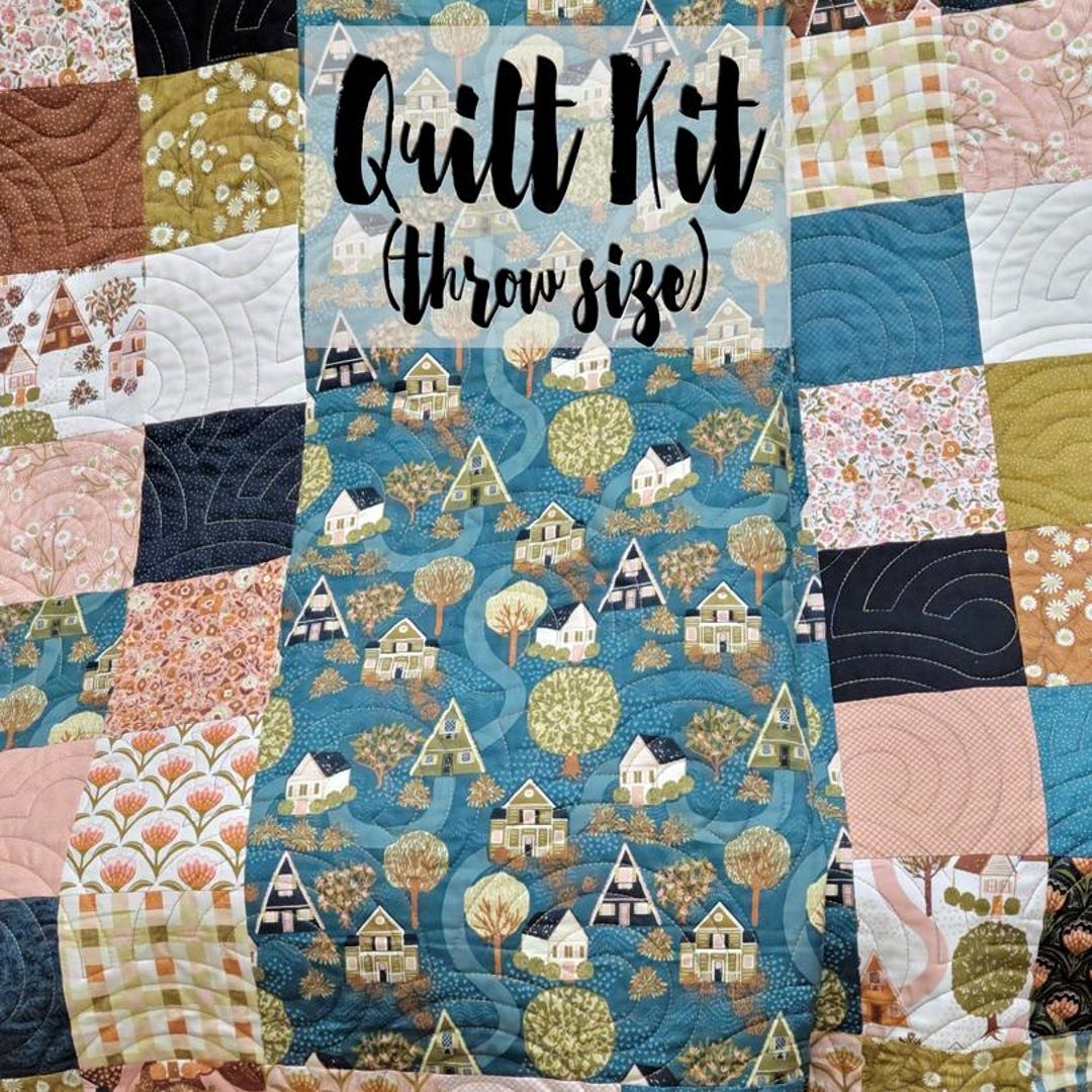 Quaint Cottage Quilt Kit, Easy Quilt Kit, Beginner Quilt Kit, Throw ...