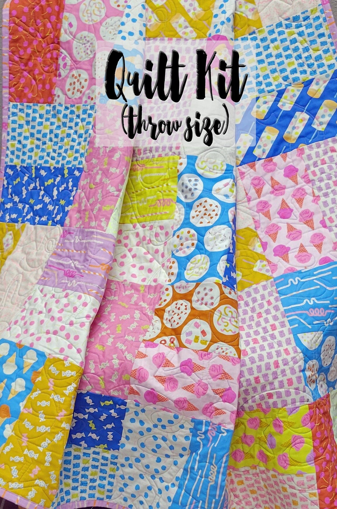 Layer Cake Patchwork Quilt Kit, Easy Quilt Kit, Beginner Quilt Kit, Throw Size Quilt Kit, Ruby ...