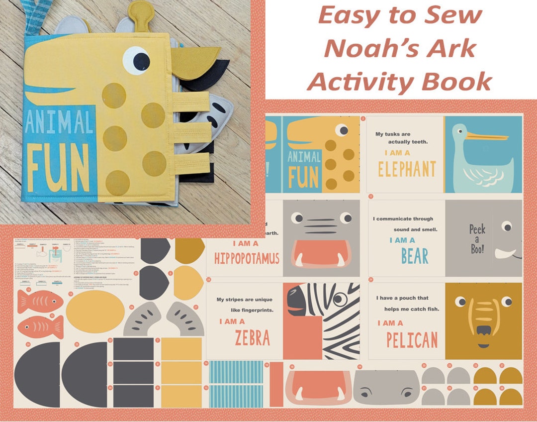 Noah's Ark Activity Book Panel, Moda Book Panel, Noah's Ark Game Book ...