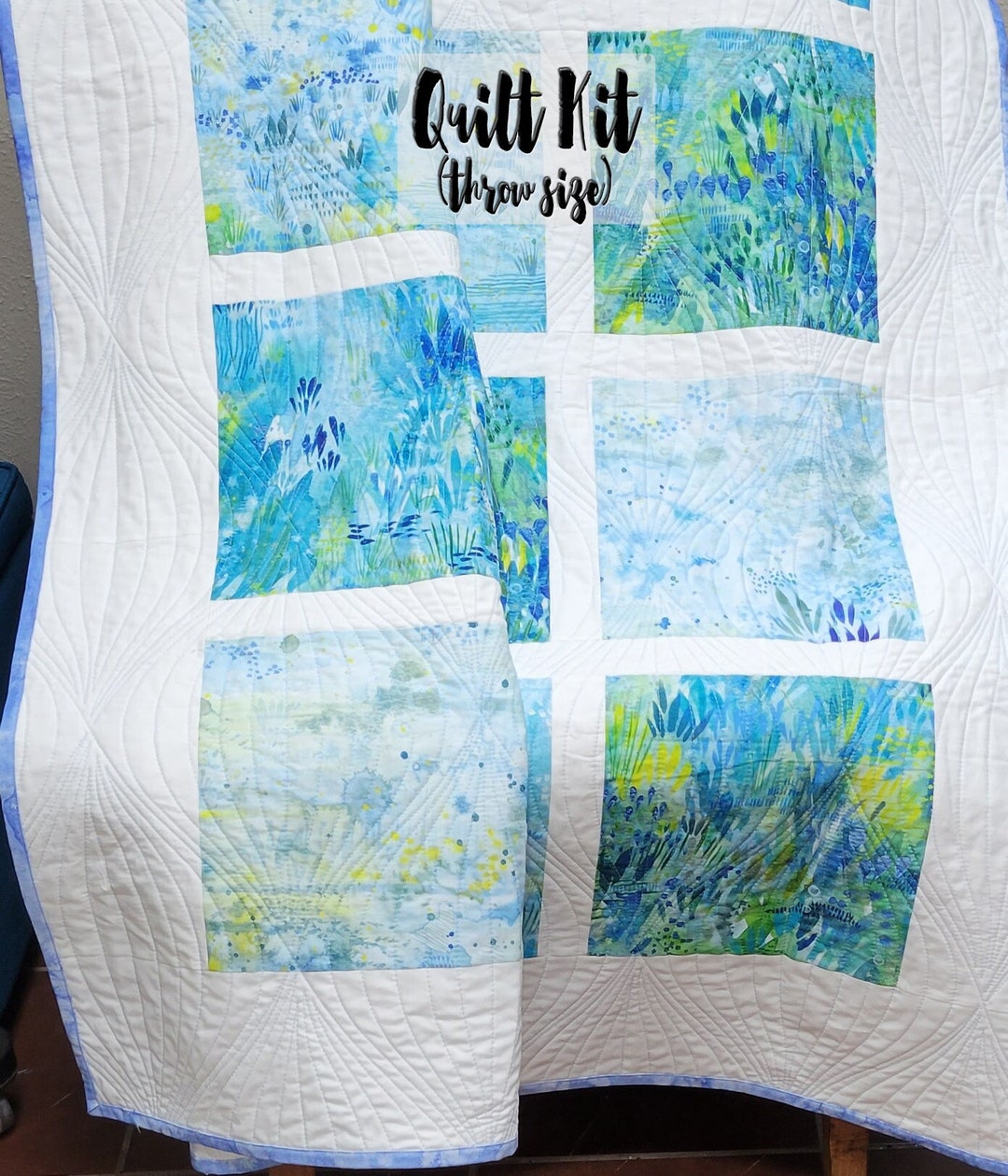 Easy Quilt Kit, Beginner Quilt Kit, Throw Quilt Kit, Coastal Quilt Kit ...