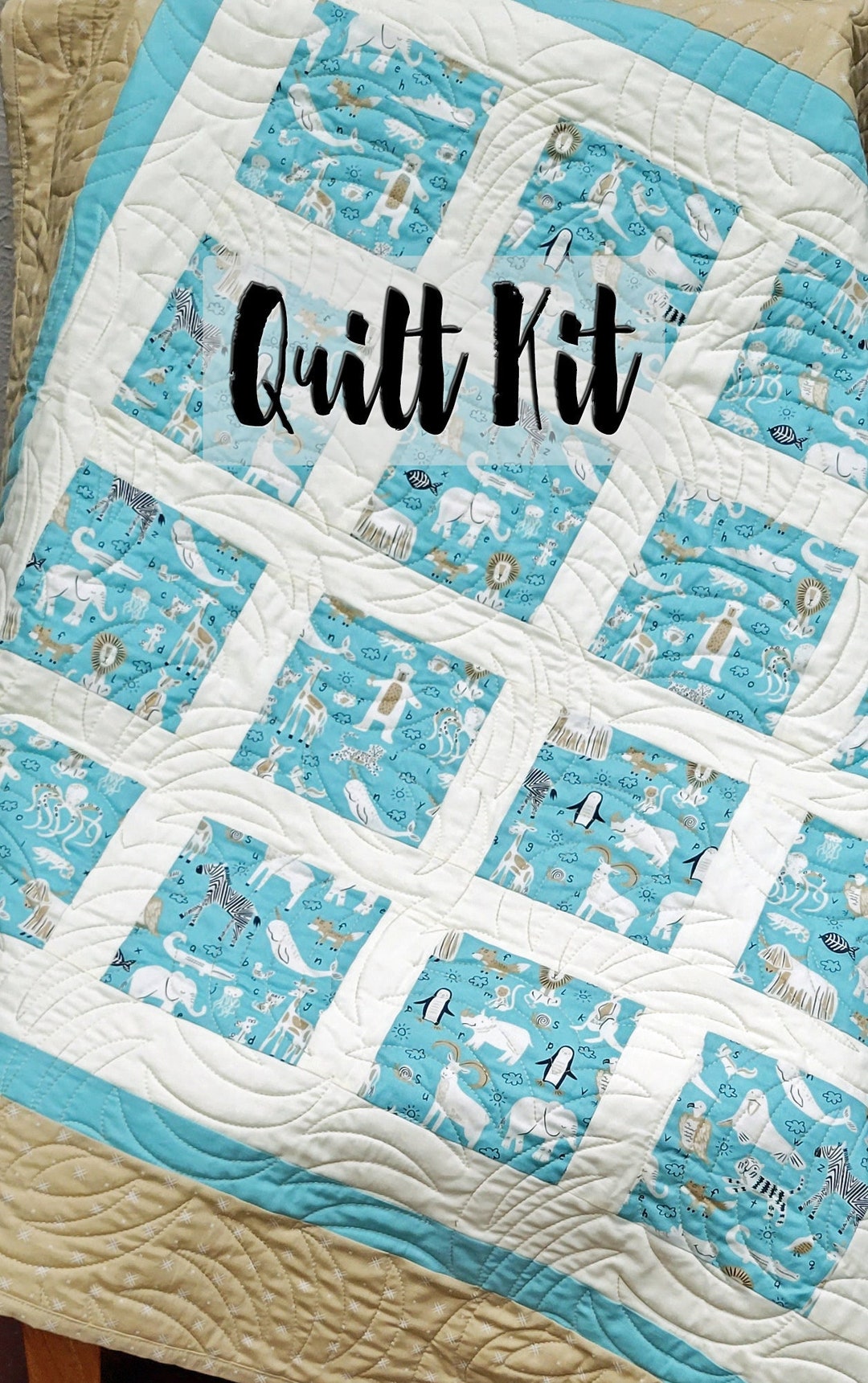 Baby Quilt Kit, Easy Quilt Kit, Beginner Quilt Kit, DIY Quilted Baby ...