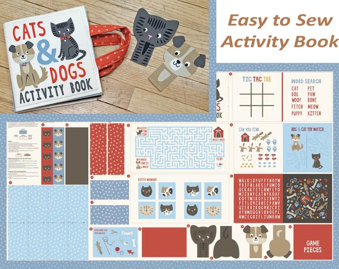 Woof Woof Meow Cat Panel by Stacy Iest Hsu, Moda Doll Panel, DIY ...