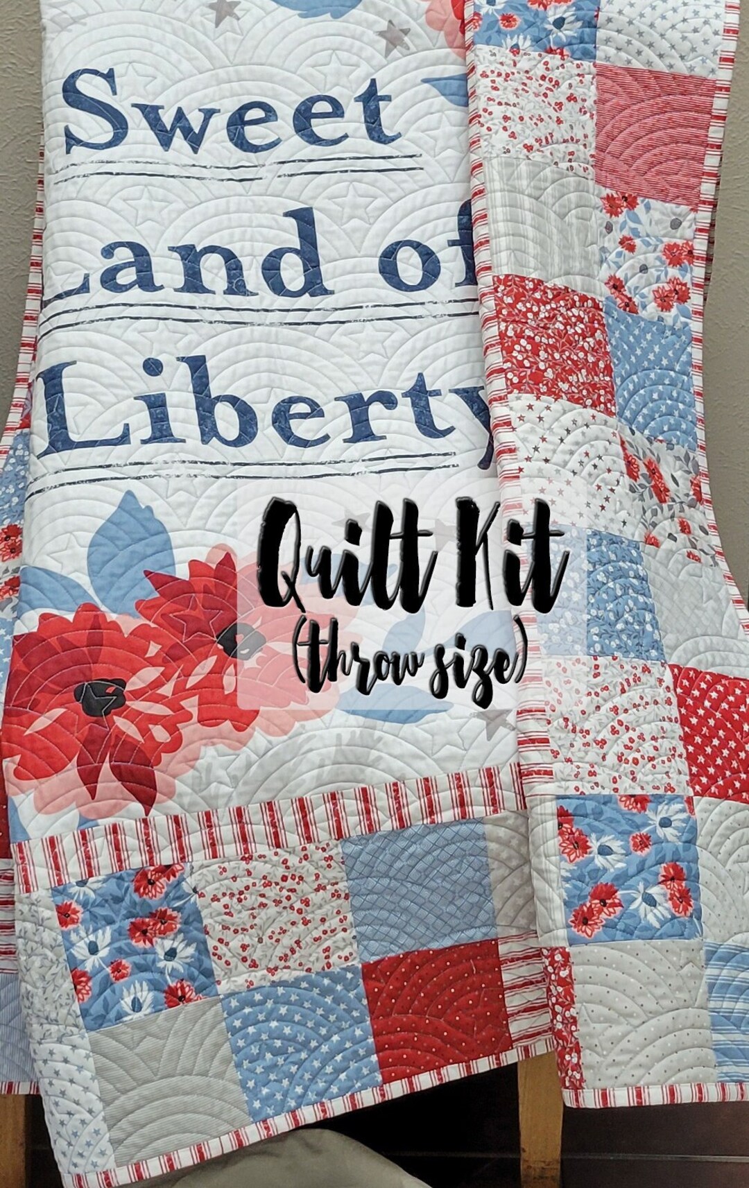 Easy Panel Quilt Kit, Beginner Quilt Kit, Throw Quilt Kit, Partially ...