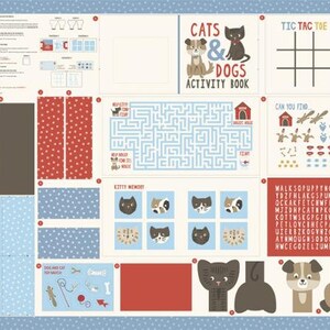 Dog Daze Activity Book Panel, Moda Book Panel, Dog & Cat Game Book ...