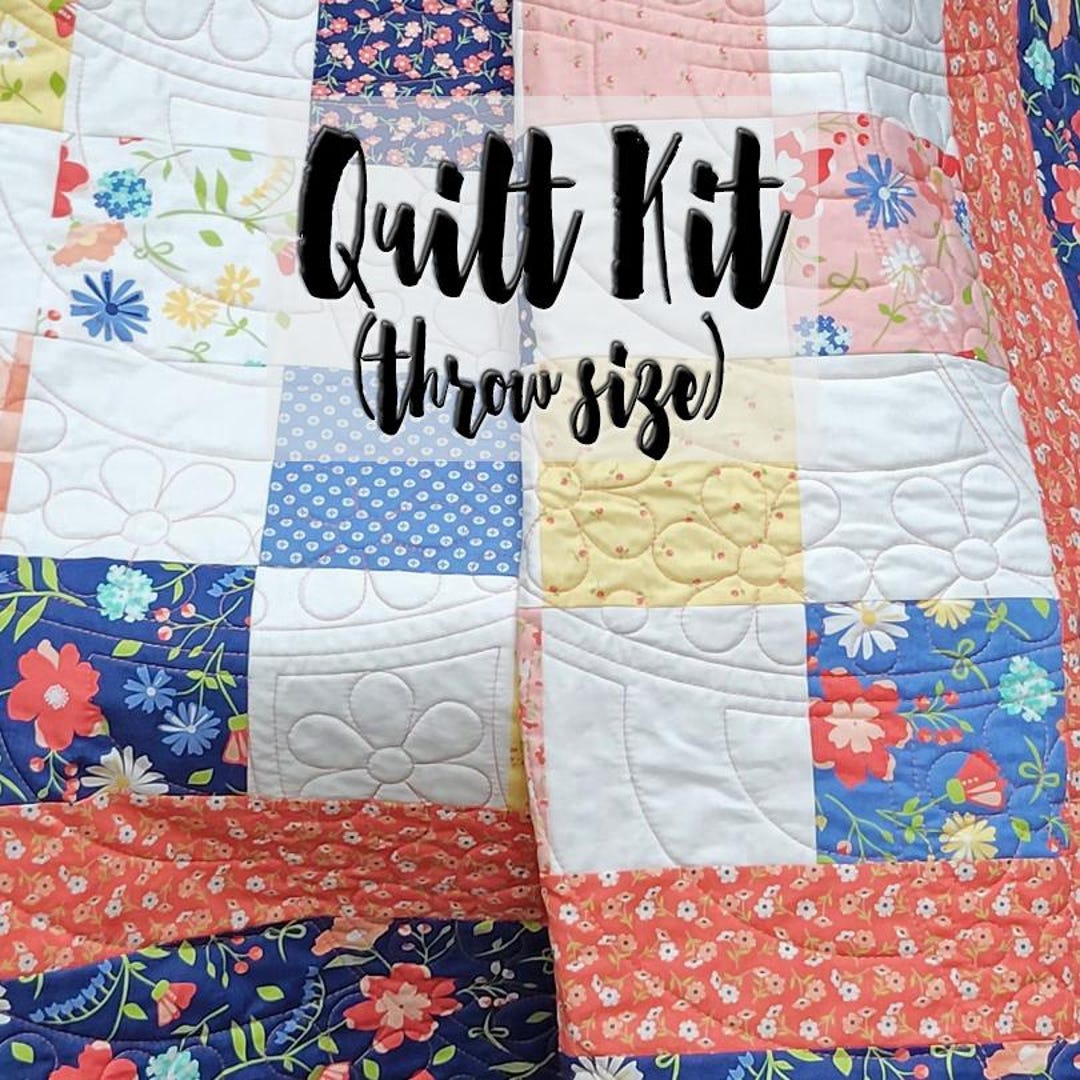 Easy Quilt Kit, Beginner Quilt Kit, Throw Quilt Kit, Patchwork Quilt ...