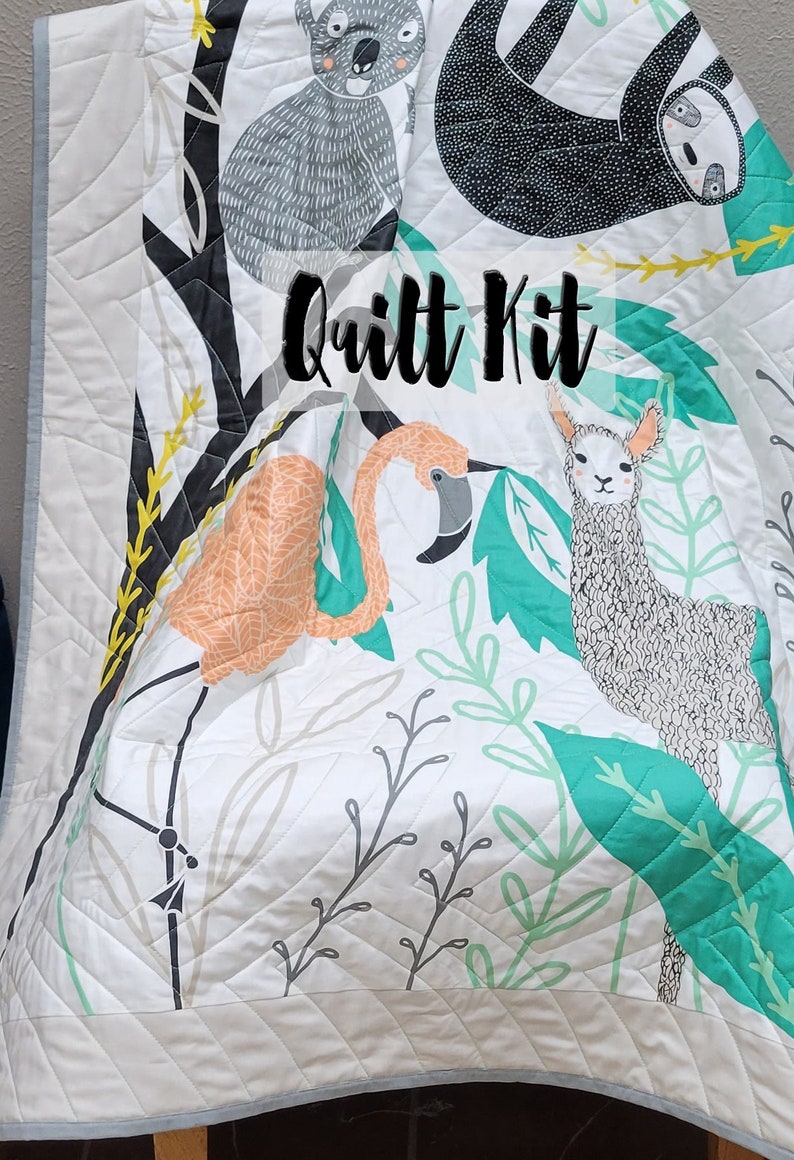 Easy Baby Quilt Kit Beginner Quilt Kit Zoology Quilt Kit - Etsy