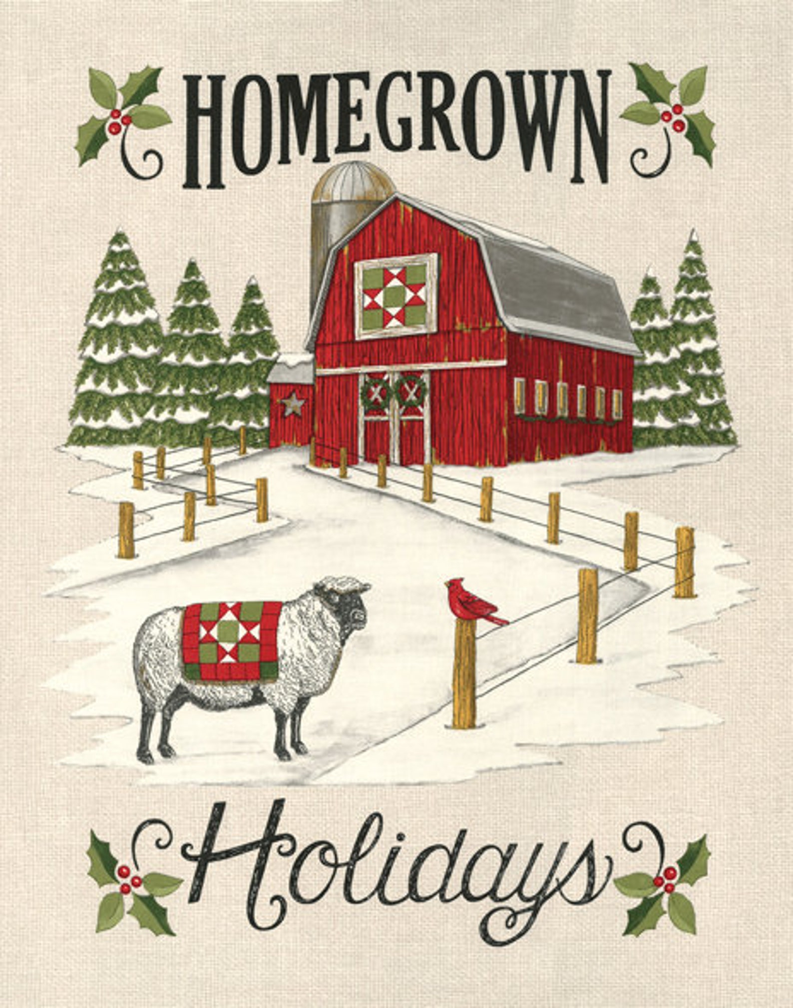 Moda Quilt Panel Outdoor Christmas Print Panel Holiday - Etsy