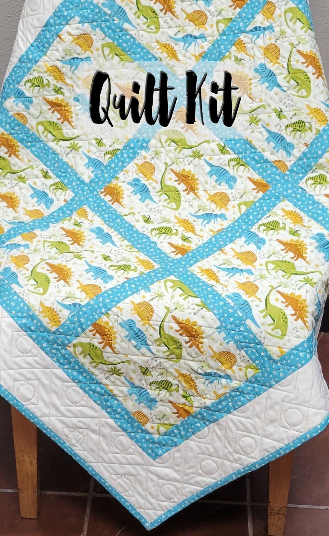 Baby Quilt Kit, Easy Quilt Kit, Beginner Quilt Kit, Dinosaur Baby ...