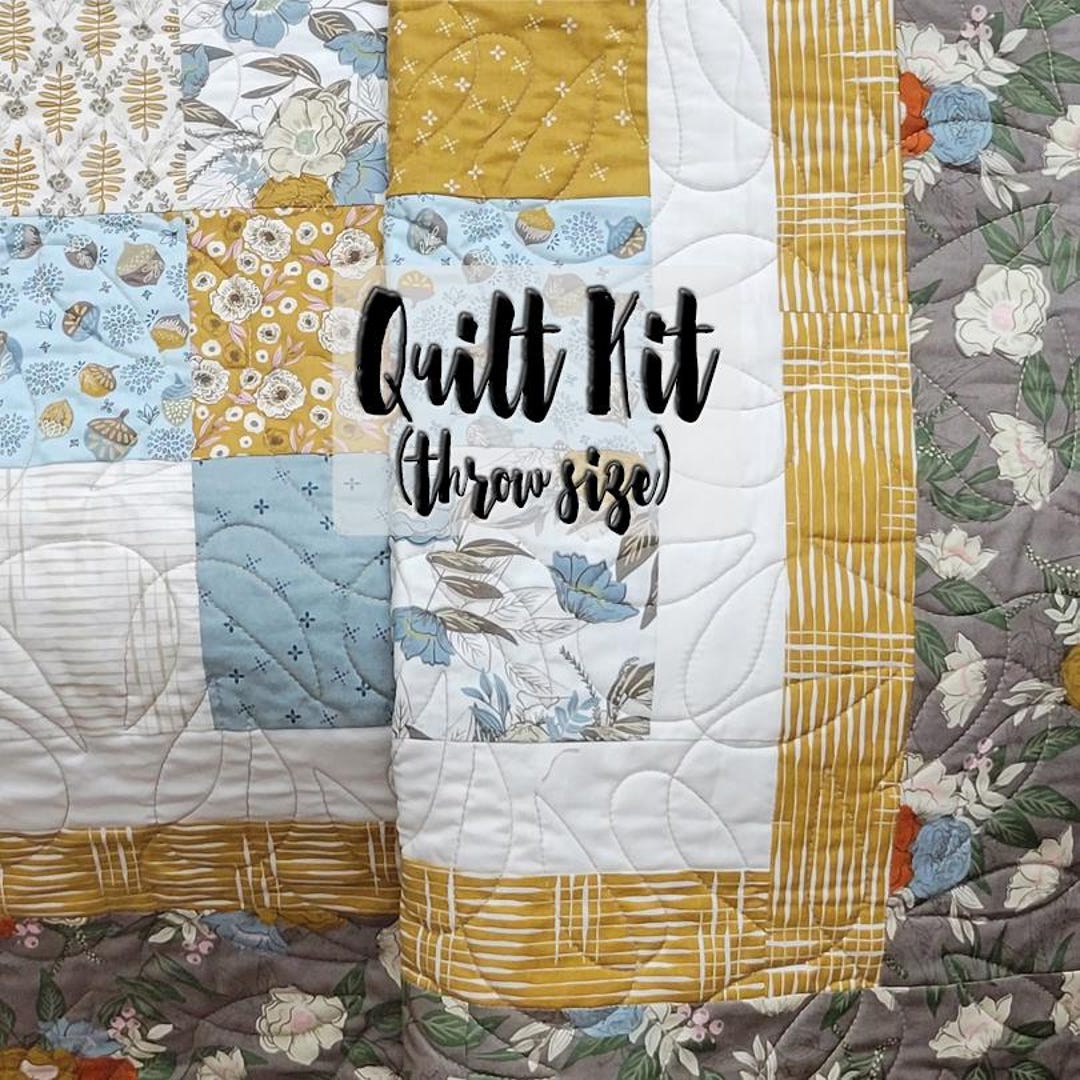 Easy Quilt Kit, Beginner Quilt Kit, Throw Quilt Kit, Patchwork Quilt ...