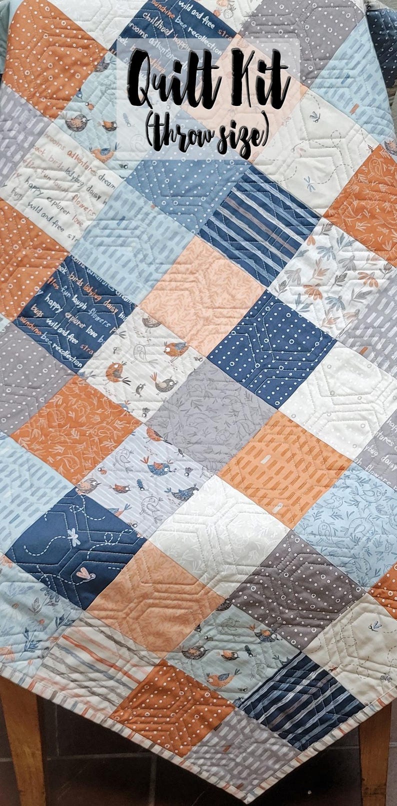 Pre Cut Baby Blanket, Easy Quilt Kit, Beginner Quilt Kit, Baby Quilt ...