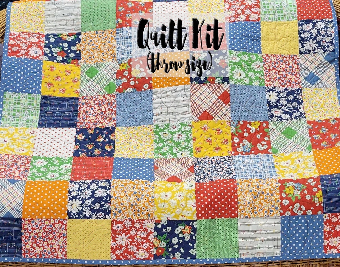 Easy Quilt Kit, Beginner Quilt Kit, Pre Cut Quilt Kit, Charm Pack Quilt ...