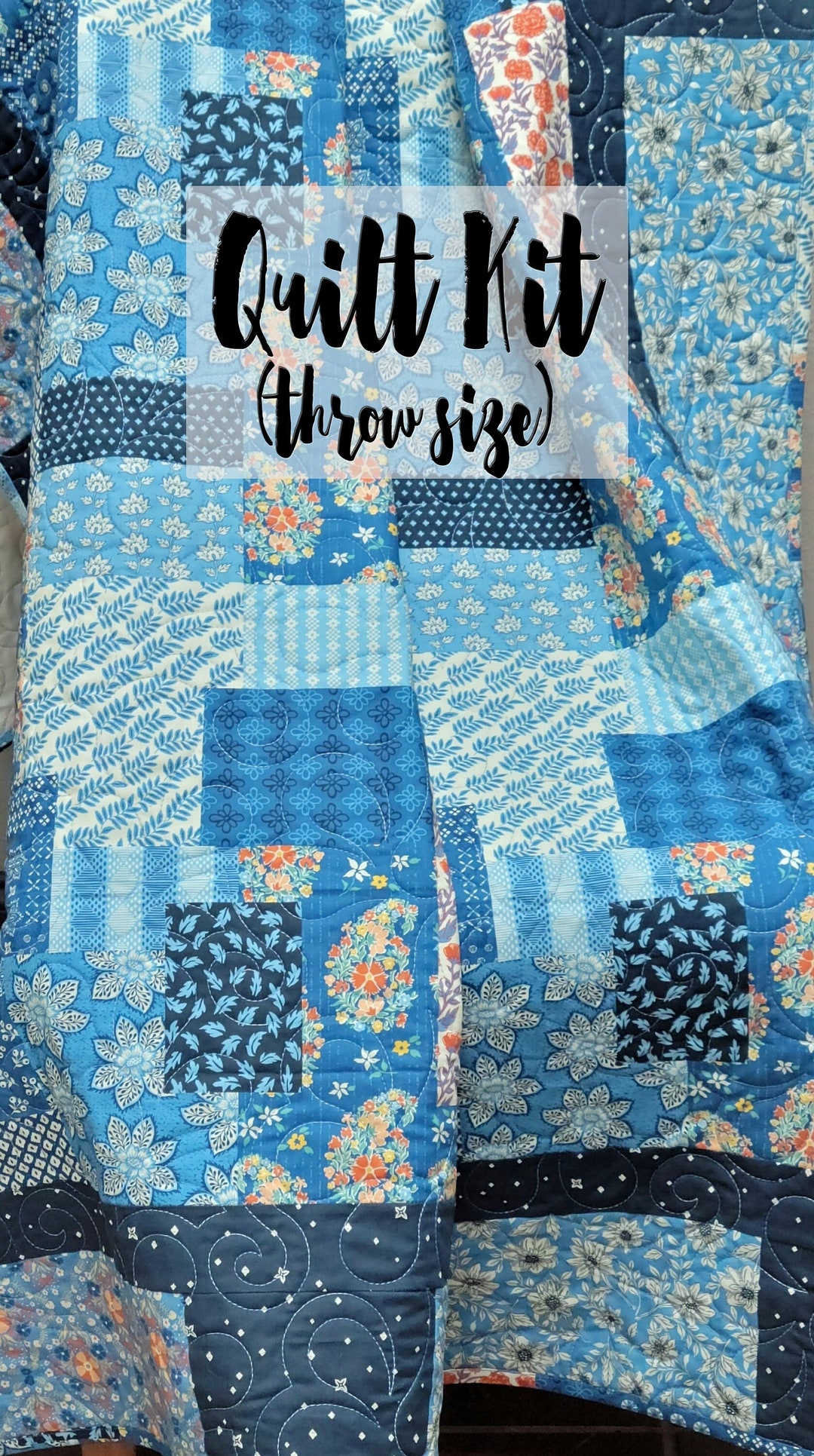 Easy Quilt Kit, Beginner Quilt Kit, Throw Quilt Kit, Patchwork Quilt ...