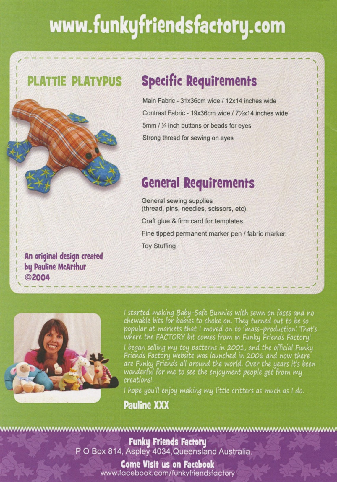 Funky Friends Factory Stuffed Animal Pattern Stuffie - Etsy