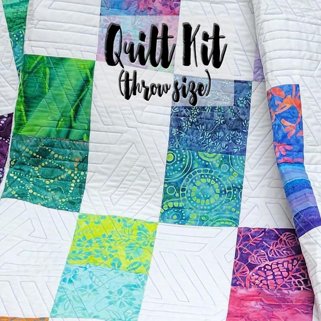 Easy Quilt Kit, Beginner Quilt Kit, Throw Quilt Kit, Patchwork Quilt ...
