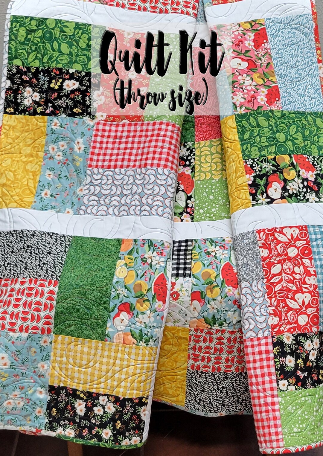 Patchwork Quilt Kit, Easy Quilt Kit, Beginner Quilt Kit, Throw Size ...