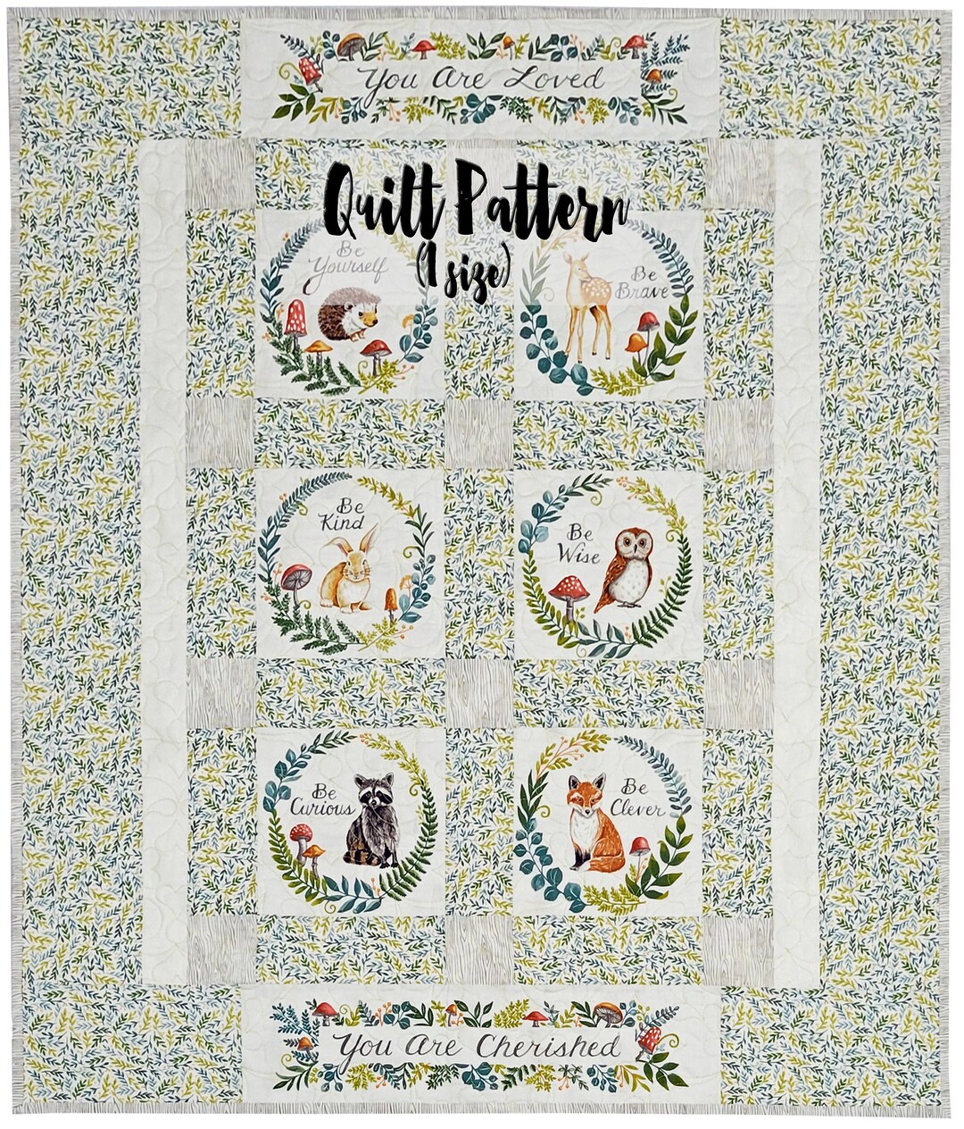 Digital Panel Quilt Pattern, Easy Beginner Quilt Pattern, Baby Quilt ...