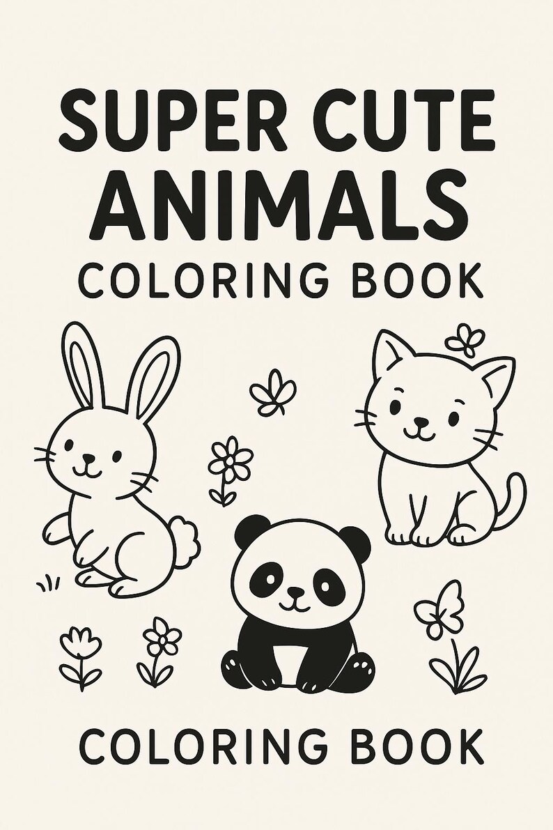 Printable Kids Coloring Book | Cute Animals PDF | Fun Toddler Activity ...