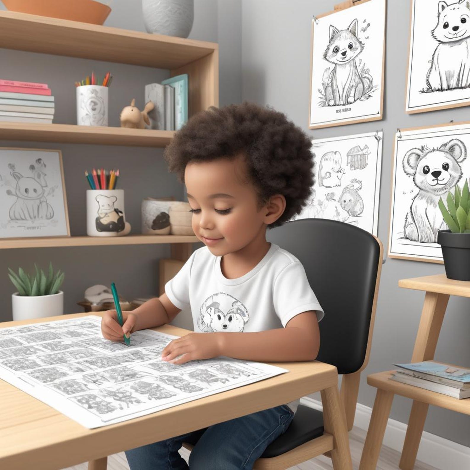 Printable Kids Coloring Book | Cute Animals PDF | Fun Toddler Activity ...