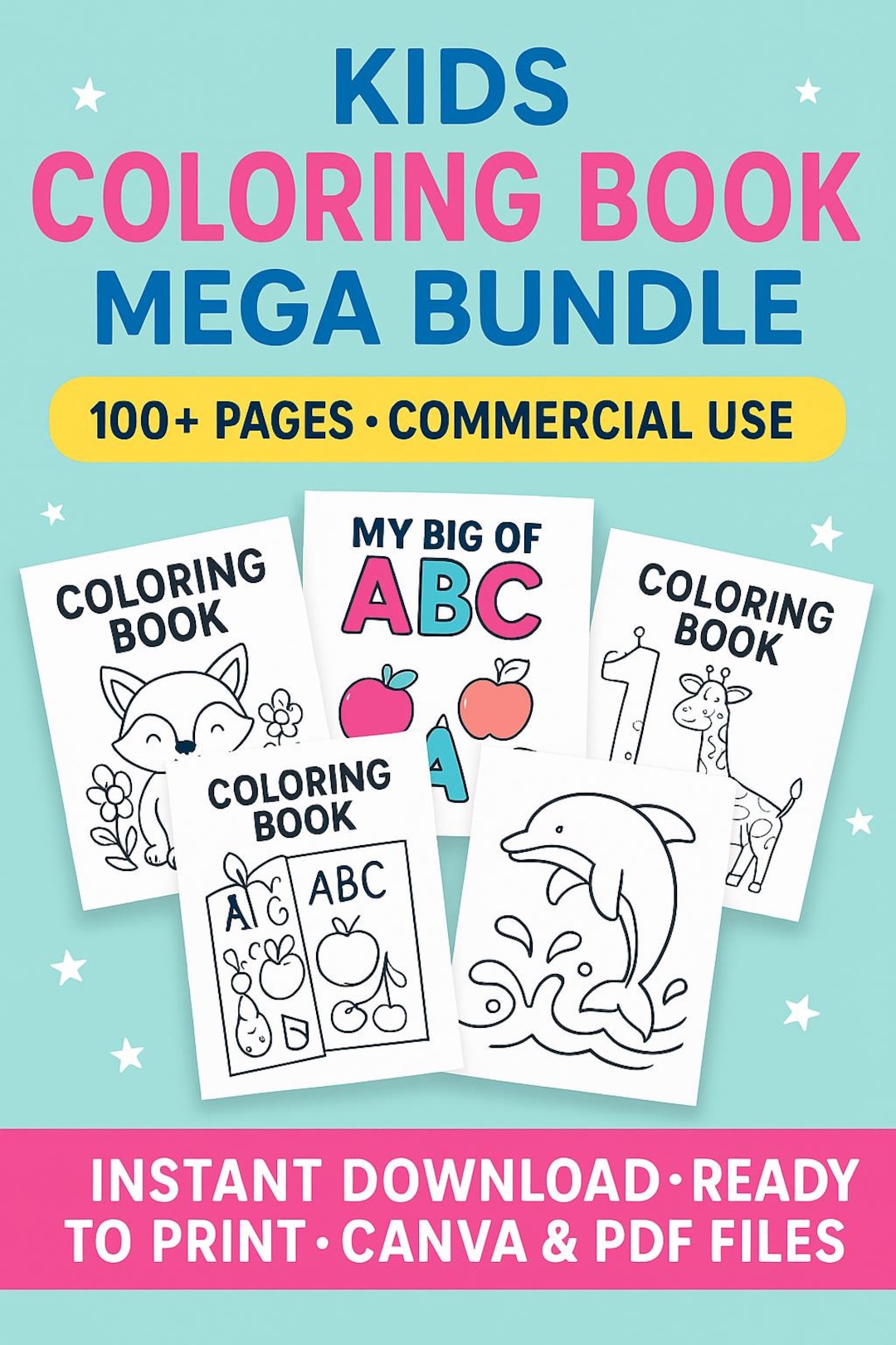 Kids Coloring Book Printable + BONUS: 30 Million Digital Products | Fun ...