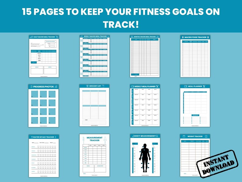 Printable Macro Meal Planner Template – Weekly Meal and Fitness Tracker | A4 A5 PDF Gym Meal ...