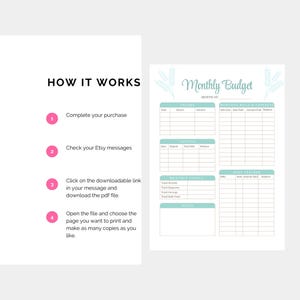 Printable Monthly Budget Planner, Income and Expenses Tracker, Bill ...