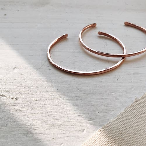 Minimalist Copper Stacker Stacking Bracelet Rose Gold | Etsy