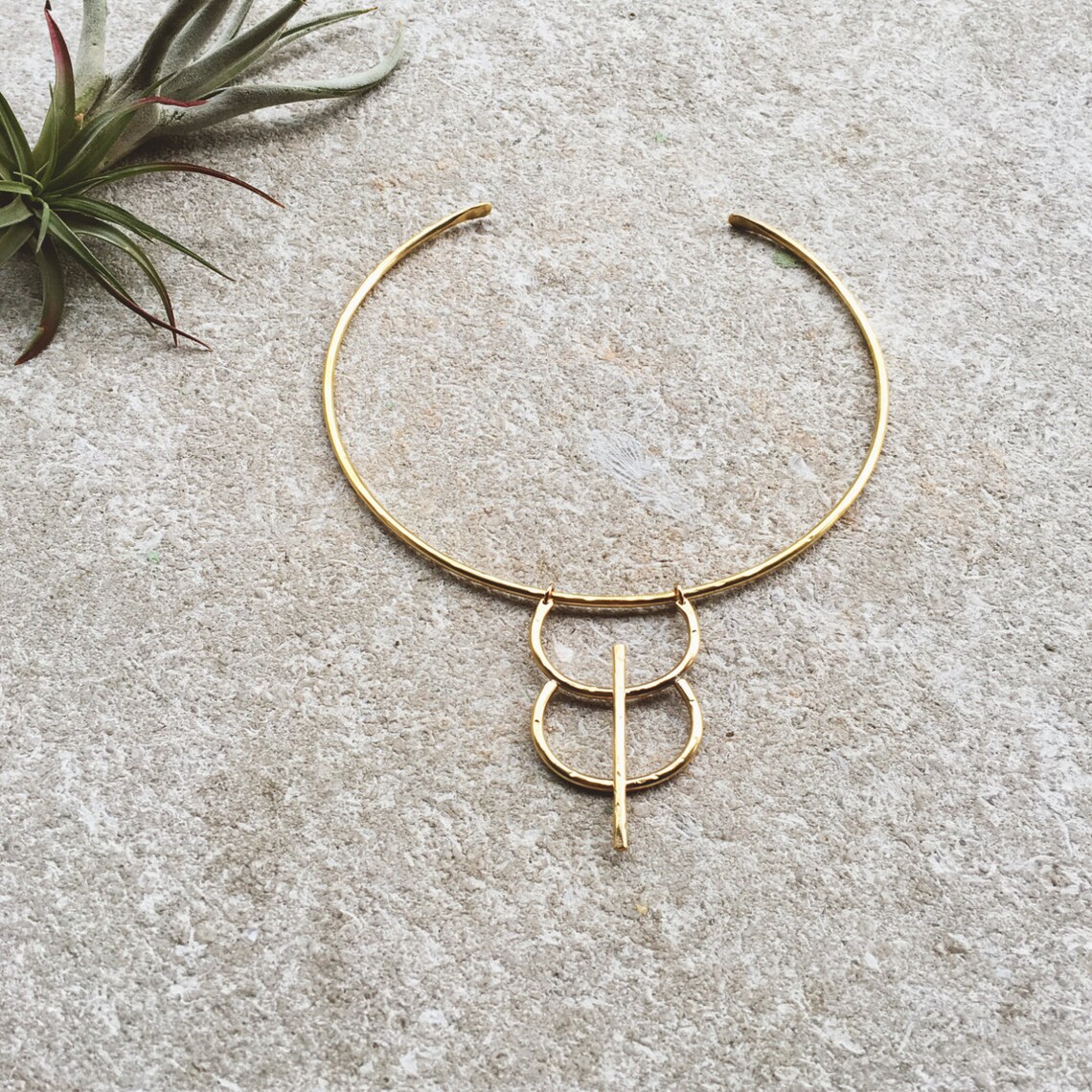 SOLSTICE Collar | Brass Talisman Neck Cuff | Mystical Modern Choker ...