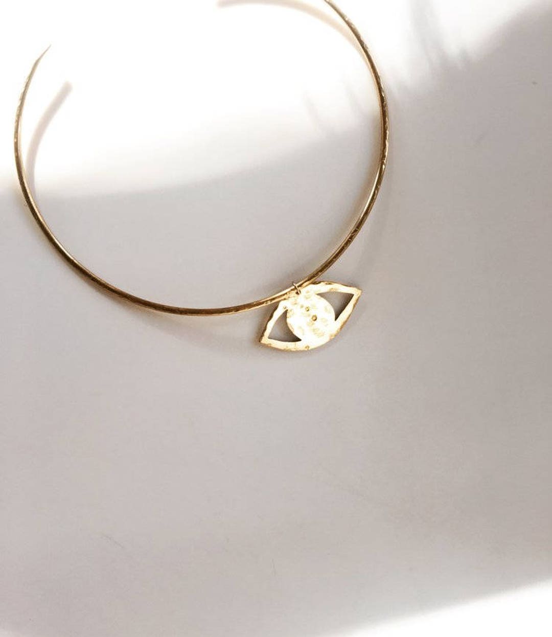 EVIL EYE Collar | Brass Neck Cuff Choker Necklace - Etsy