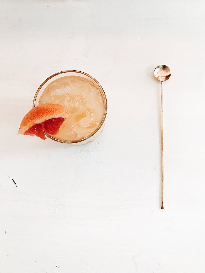 Brass Cocktail + Bar Spoon // Hand-forged Minimal Barware - Etsy
