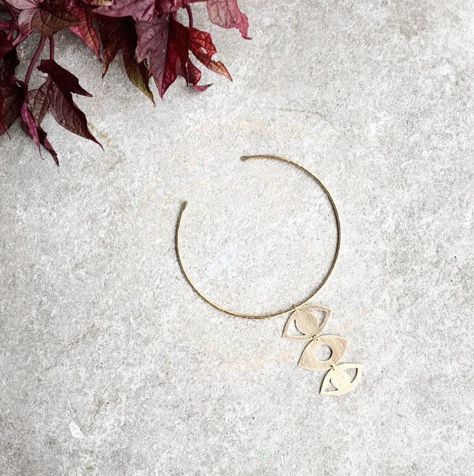 EVIL EYE TOTEM Collar | Brass Statement Neck Cuff - Etsy