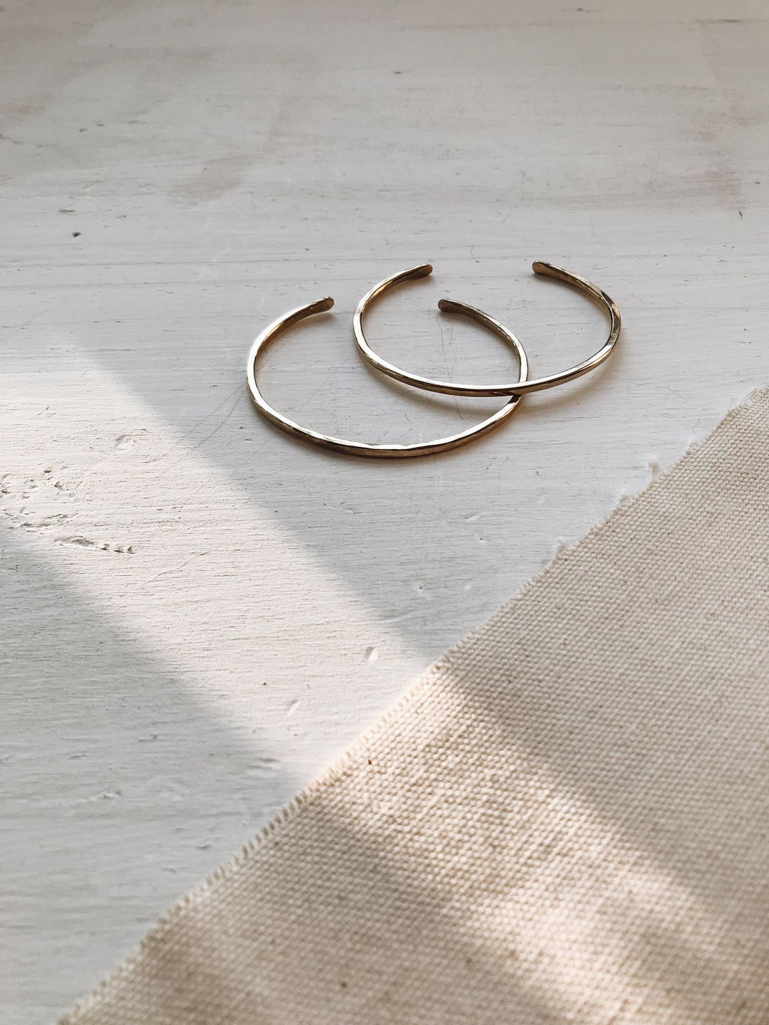 Minimalist Brass Stacker | Hammered Stacking Bracelet | Simple Gold ...