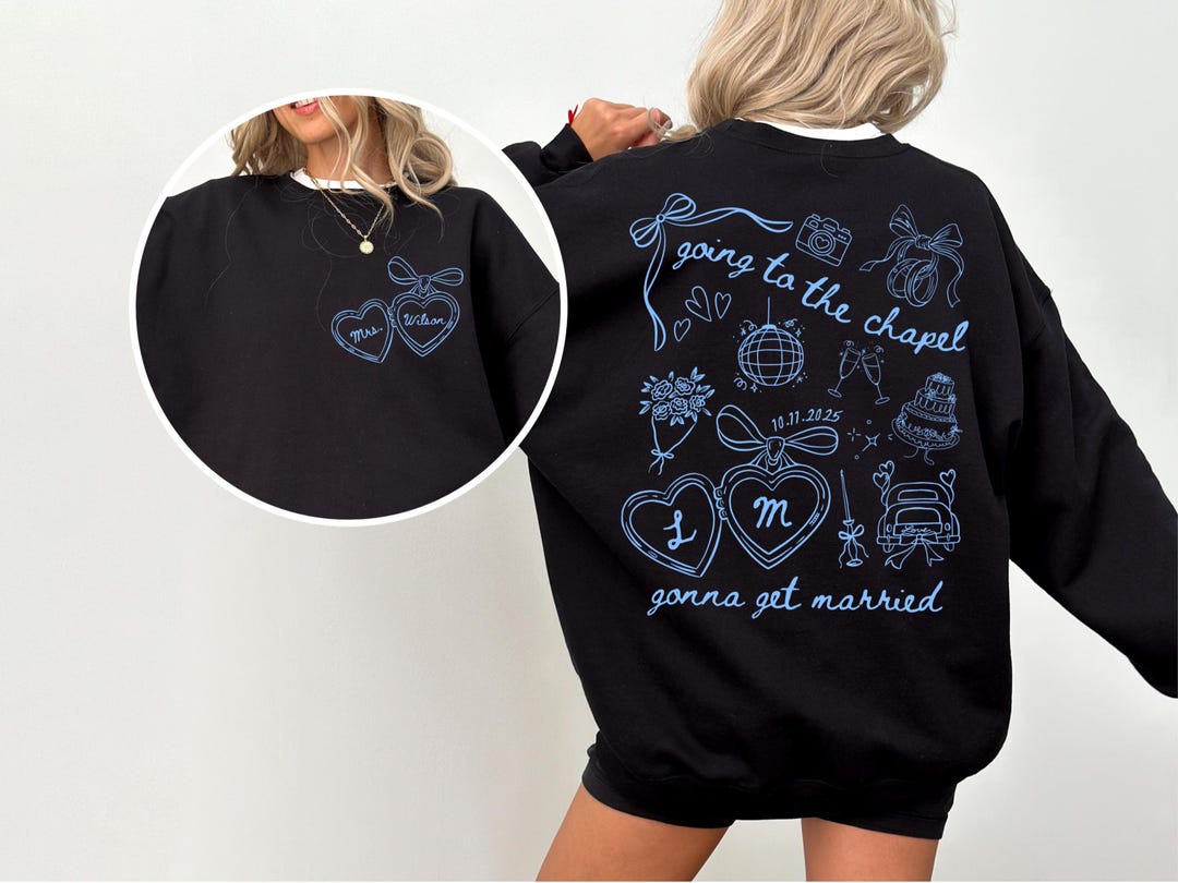 Going to the Chapel Personalized Bridal Sweater, Wedding Day of Bride ...