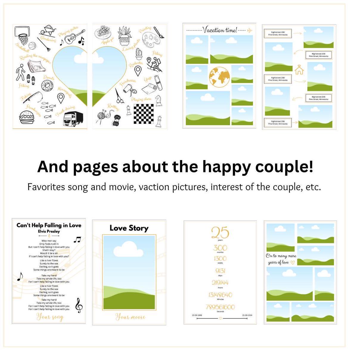 30+ Pages Canva Photo Book Template for 10/15/20/25/30/40/50 Years of ...