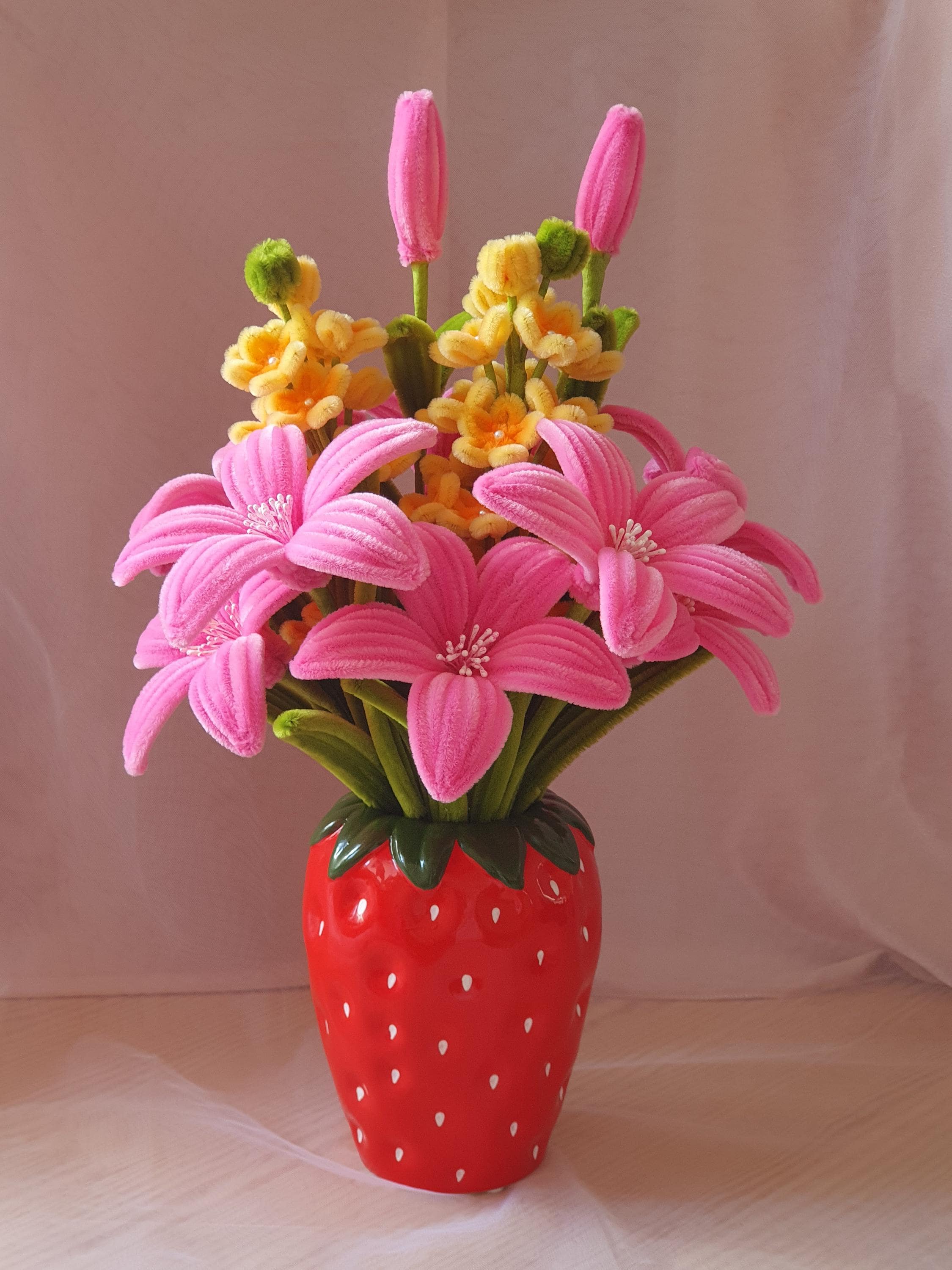 Handmade Flowers by Chenille Stems Everlasting Flower | Soft Bloom Lily ...